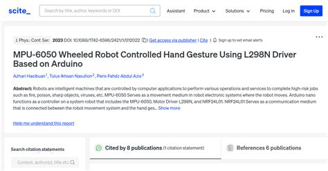 Citation Report Mpu 6050 Wheeled Robot Controlled Hand Gesture Using