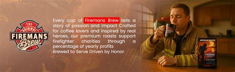 Firemans Brew Dark Roast Coffee Bold And Robust Ground Coffee 100 Arabica Beans