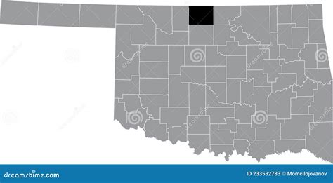 Location Map Of The Grant County Of Oklahoma Usa Stock Vector