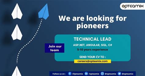 opteamix on linkedin opteamix technicallead asp dotnet sql