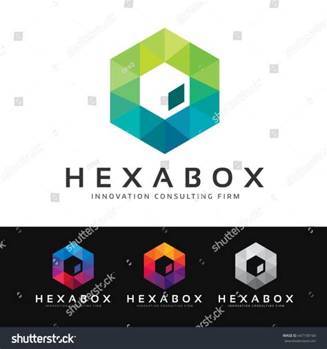 logo stylized colorful hexagonal shape built stock vector royalty free