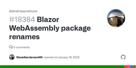 blazor webassembly package renames · issue 18384 · dotnet aspnetcore