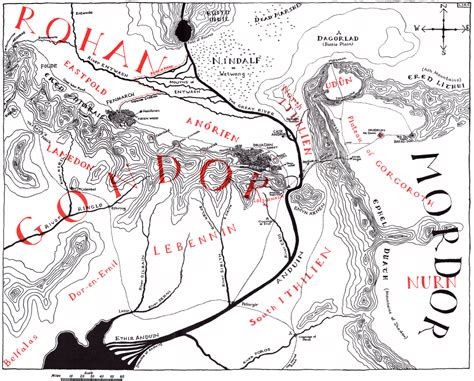 Rohan And Gondor Map Middle Earth Kingdoms Explained