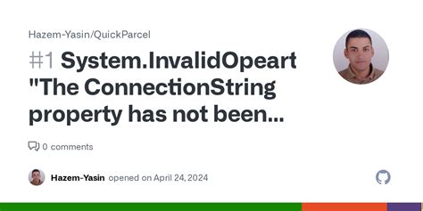 Systeminvalidopeartionexception The Connectionstring Property Has Not Been Initalized
