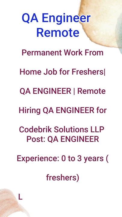 Todays Job Updates For Manual Tester Permanent Work From Home 02