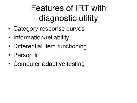 Ppt Item Response Theory Irt Models For Questionnaire Evaluation