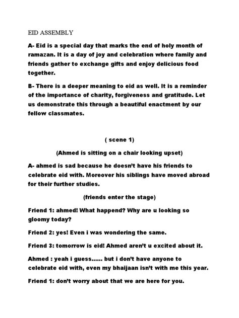 Eid Assembly Pdf Abrahamic Religions