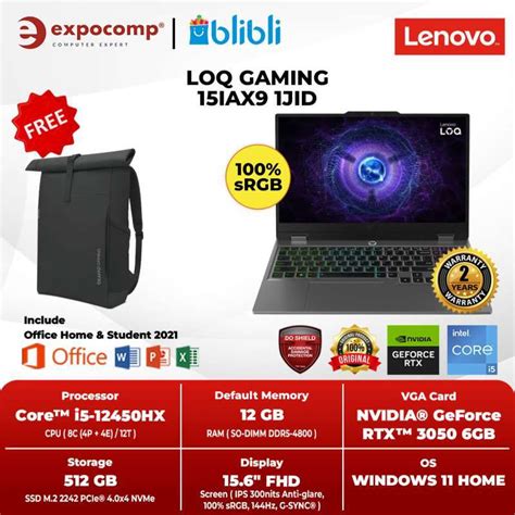 Promo Lenovo Gaming Loq Iax Jid Grey Intel Core I Hx Rtx Gb Gb W Ohs Jadi
