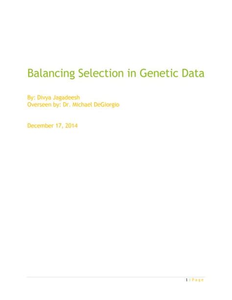 Balancing Selection In Genetic Data Pdf