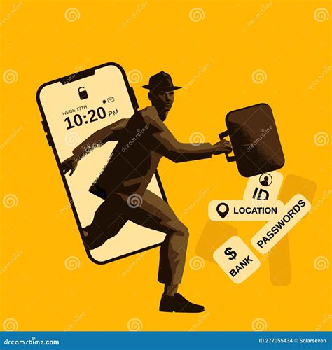Digital Online Identity Theft And Social Engineering Fraud Stock Vector Illustration Of Policy