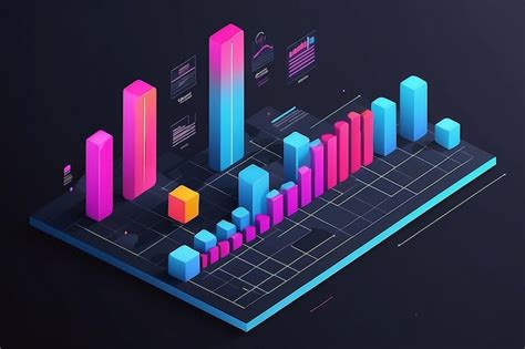 Isometric Data Stacks Bar Graph Chart Premium Ai Generated Image