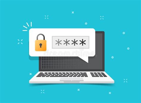 Laptop With Account Login Icon In Flat Style Password Form Page Vector