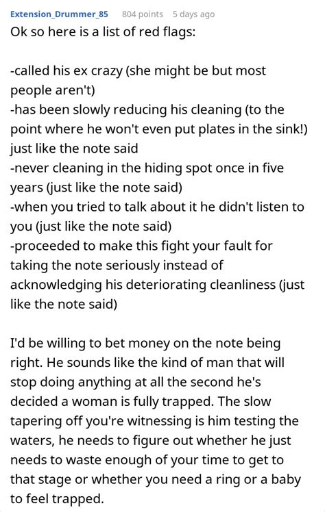 Woman Finds BFs Exs Warning Note In His House It Leads To Them Breaking Up Bored Panda