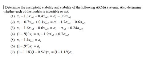 Determine The Asymptotic Stability And Stability Chegg