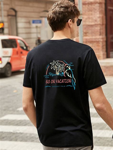 Men Palm Tree Slogan Graphic Tee