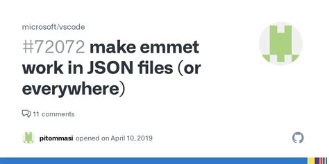 Make Emmet Work In Json Files Or Everywhere · Issue 72072