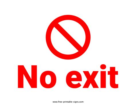 Exit Sign Free Printable Printables Templates Free