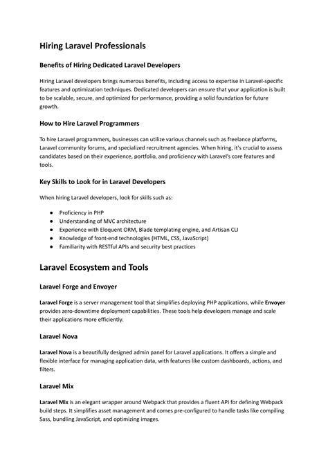 Laravel Framework A Comprehensive Guide For Modern Web Development Pdf