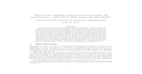 pdf the errors insights and lessons of famous ai predictions and