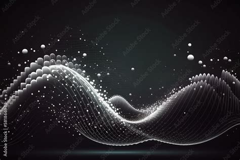 Neural Network Futuristic Big Data Visualization Wave Connecting Neural Network Smart Digital