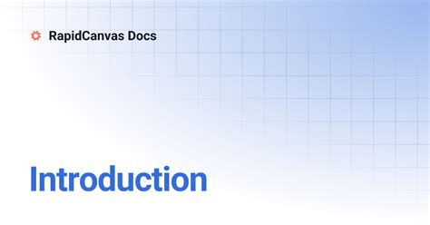 Introduction Rapidcanvas Docs