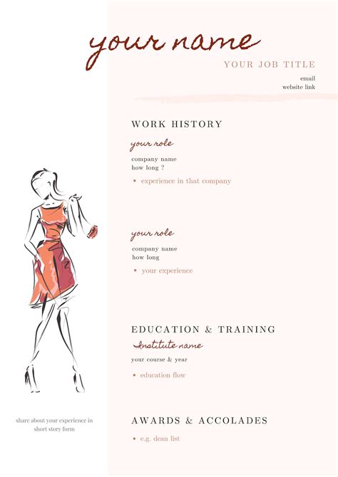 Fashion Design Resume Cv Template Etsy