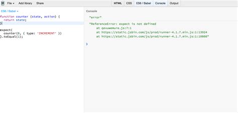Javascript How To Use Expect In Jsbin Template Stack Overflow