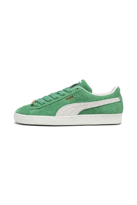Puma, Спортни обувки от велур с метални детайли, Зелен, 9 - eMAG.bg