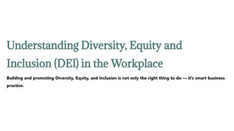 Understanding Diversity Equity And Inclusion Dei In The Workplace