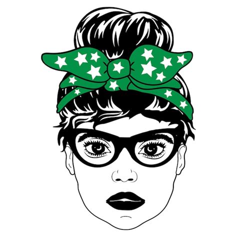 Premium Vector Womens Faces Messy Bun Vector