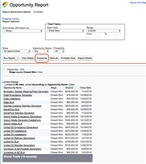 Salesforce Reports Creating Different Salesforce Reports