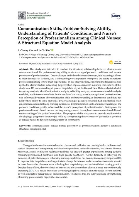 Pdf Communication Skills Problem Solving Ability Understanding Of Patients Conditions And