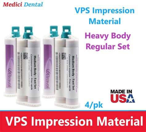 Heavy Body Regular Set Dental Pvs Vps Impression Material 4 Bx Usa Ex