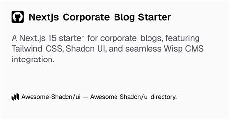 Nextjs Corporate Blog Starter Launch Corporate Blogs With Nextjs 15