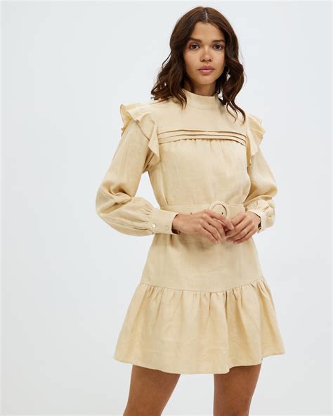 Aere Belted Linen Mini Dress Airrobe