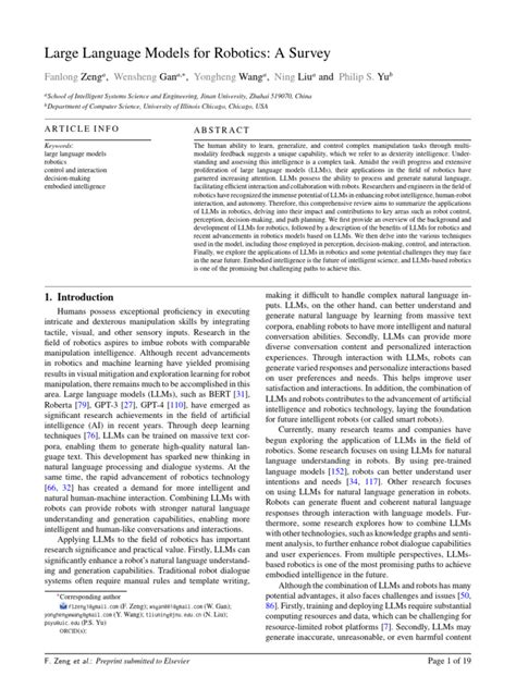 Llm In Robotics Pdf Robotics Robot