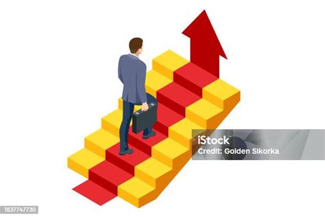 등각 투영 목표 및 목표 달성 개념 사업 성취 또는 사업 목표 달성에 있는 성공에 희망 경력 성장 사업 성공 수익 감시에 대한 스톡 벡터 아트 및 기타 이미지 Istock