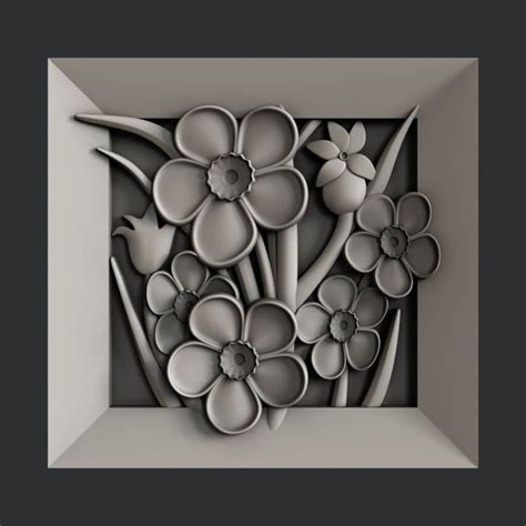 3d Stl Models For Cnc Router Flower Etsy