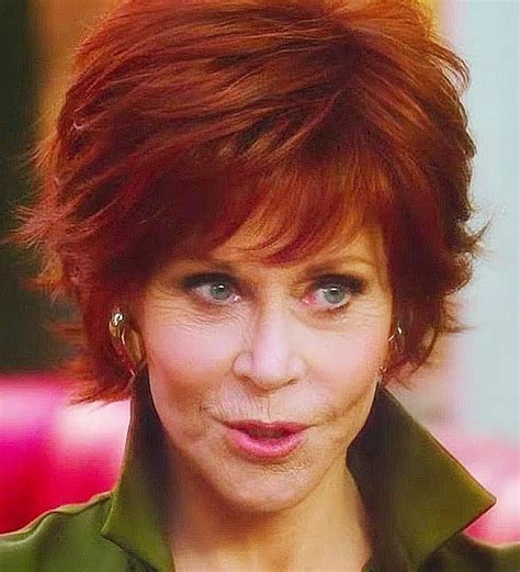 Jane Fonda Red Wigs Lace Front Human Hair 130 Wigs With Bangs Shop