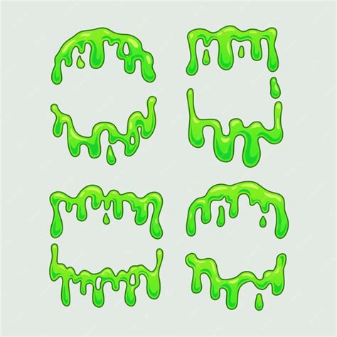 Cadres De Boue Verte Liquide Vecteur Premium