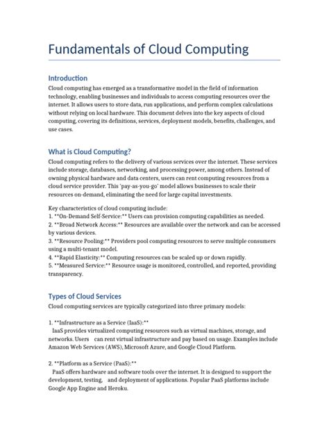 Cloudcomputingreportextended18pages Pdf