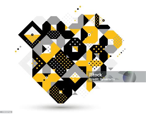 추상적인 기하학적 벡터 모듈식 배경 70년대 복고풍 모더니즘 스타일 패턴 점이 있는 모듈식 타일 원 사각형 및 삼각형이 있는 얼룩덜룩한 패턴 개선에 대한 스톡 벡터 아트 및