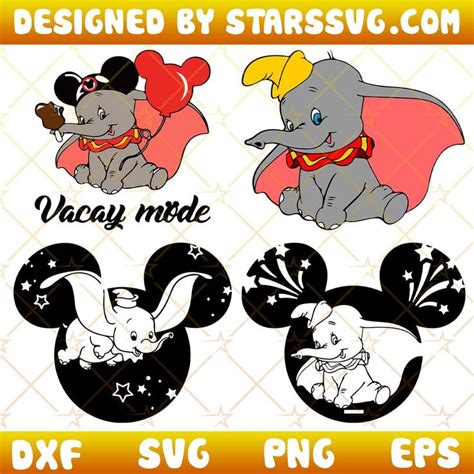 Dumbo Svg Dumbo Vacay Mode Svg Dumbo Mickey Head Svg