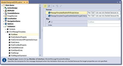 rulebaseattribute custommessagetemplate property xaf cross platform