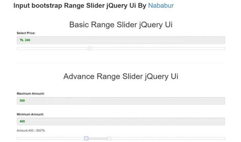 10 Bootstrap Price Range Slider Examples Onaircode