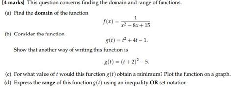 solved [4 marks] this question concerns finding the domain