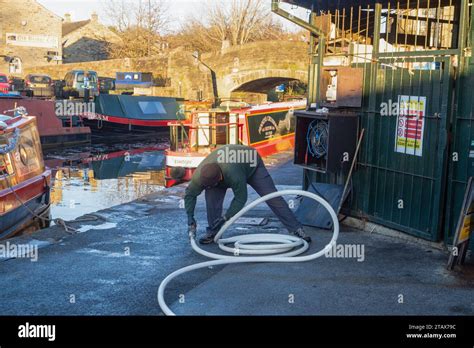 01122023 Skipton North Yorkshire Uk Canal Narrowboats Ready For
