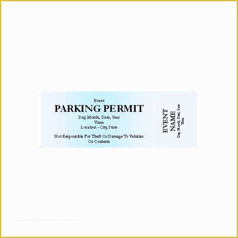 Free Parking Permit Template Download Of Unique Parking Pass Template