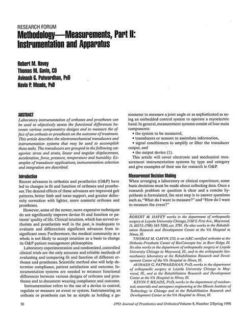 Pdf Methodology Measurements Part Ii Instrumentation And Apparatus
