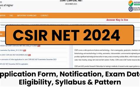 CSIR NET Application Form 2024 CSIR UGC नट परकषसठ उमदवरन